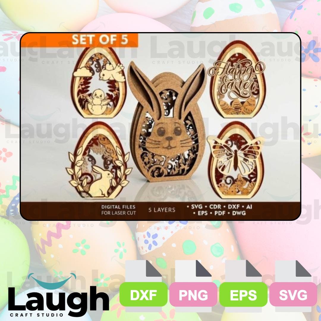 Easter Eggs Bundle Layered Templates | SVG, Cdrand More Formats| Laser ...