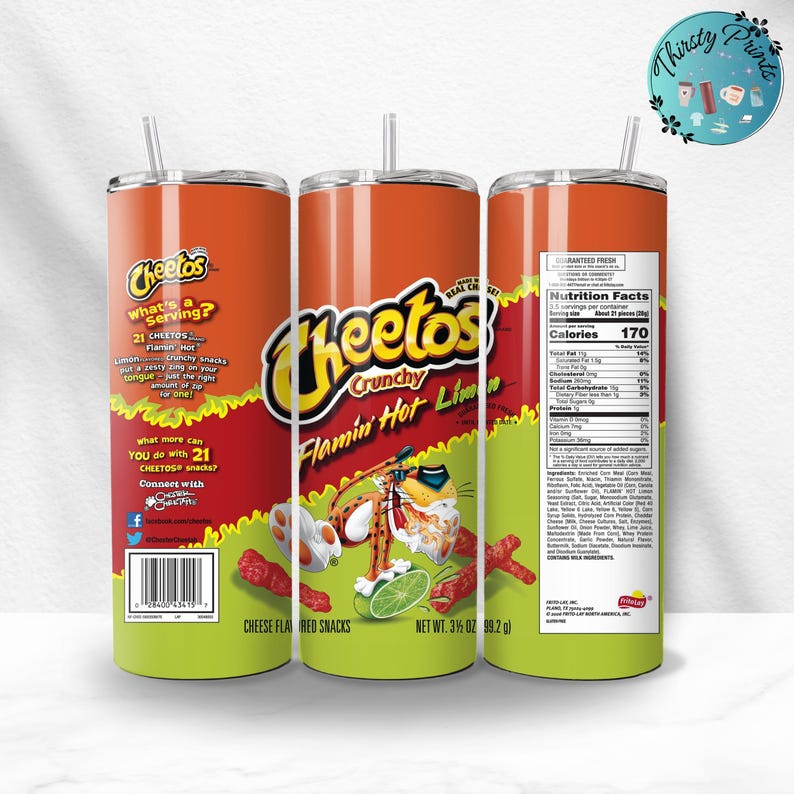 Flamin' Hot Cheetos 20 Oz Tumbler, Hot or Cold Drinks, SKINNY Fits Most ...