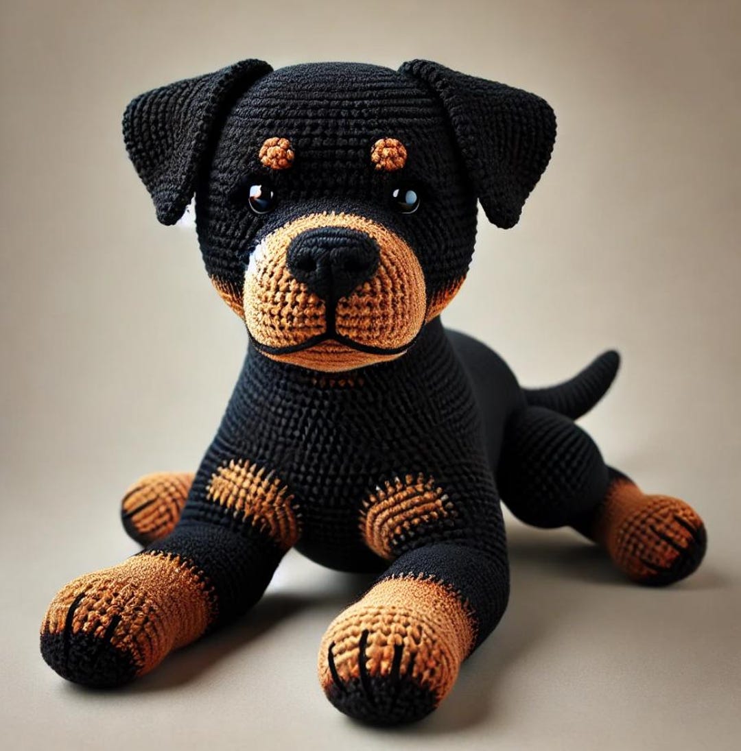 Crochet Pattern Rottweiler Dog Puppy Toy, Amigurumi PDF in English ...