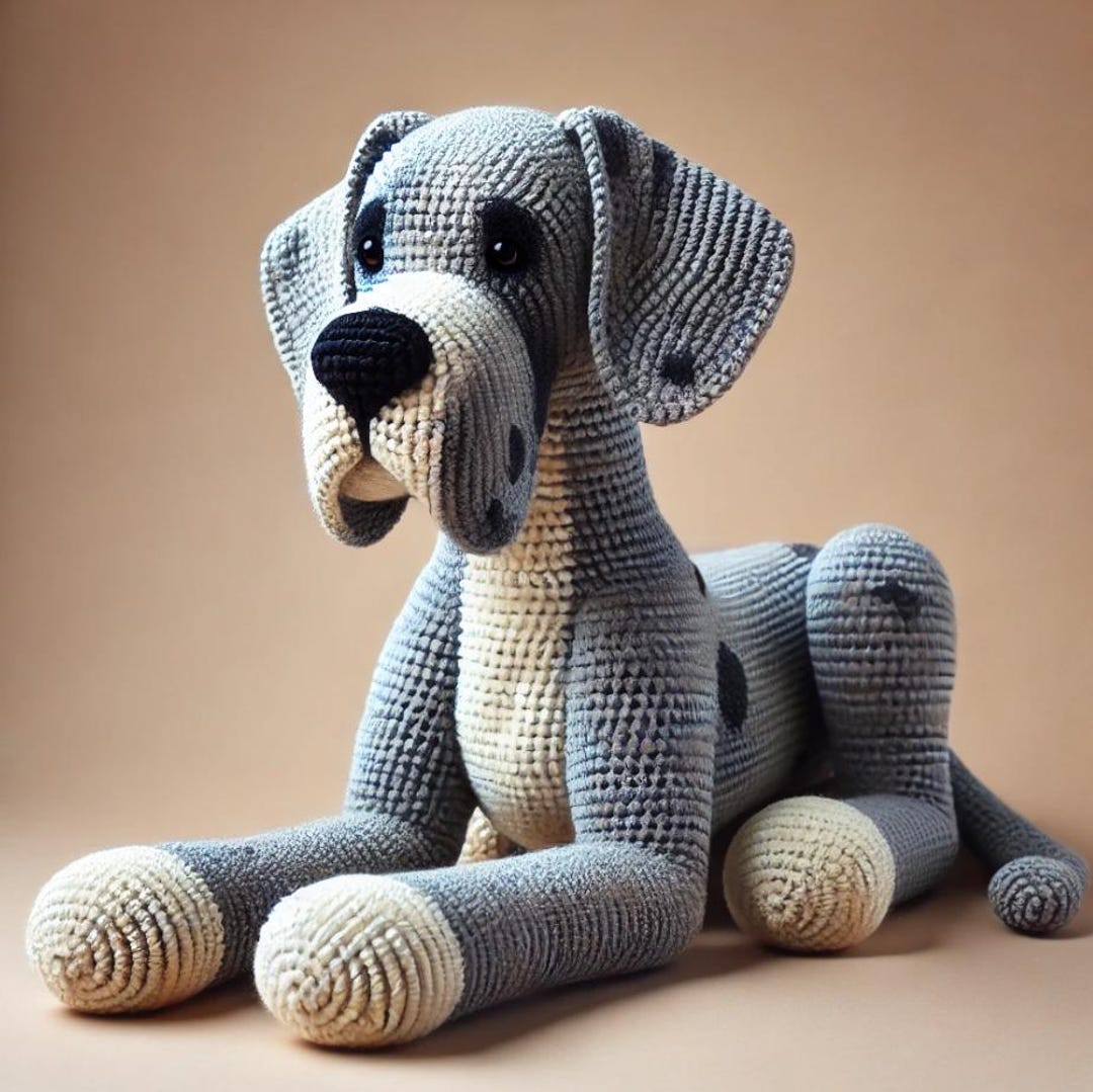 Crochet Pattern Great Dane Puppy Toy, Amigurumi PDF in English ...