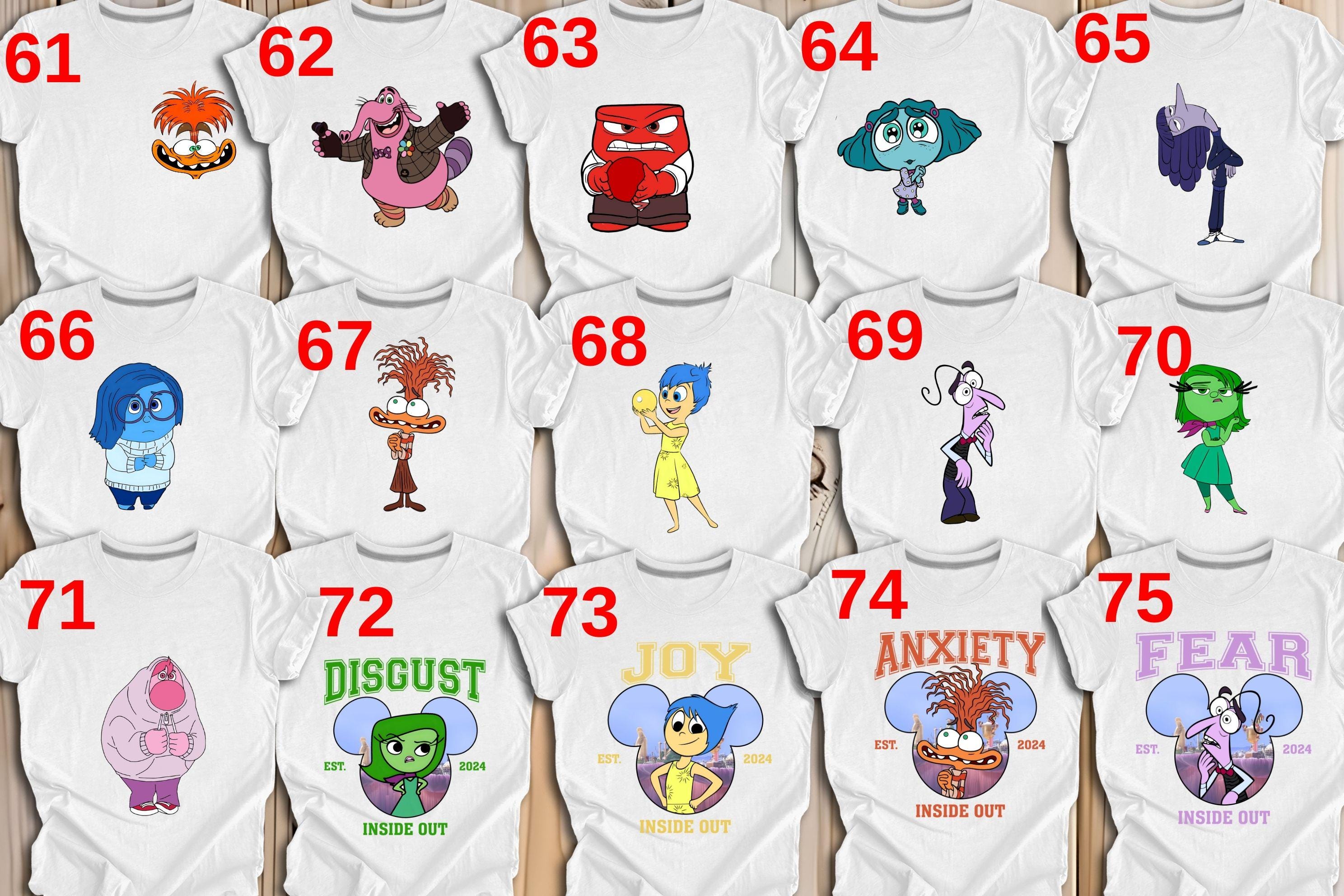Disney Pixar Emotions Inside Out 2 Characters Shirt, Inside Out Family ...