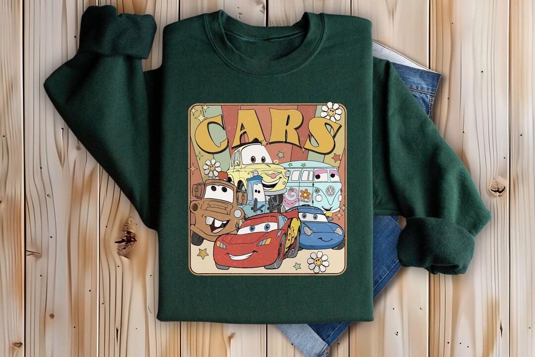 Retro Disney Cars Sweatshirt, Vintage Cars Road Lightning Mcqueen ...