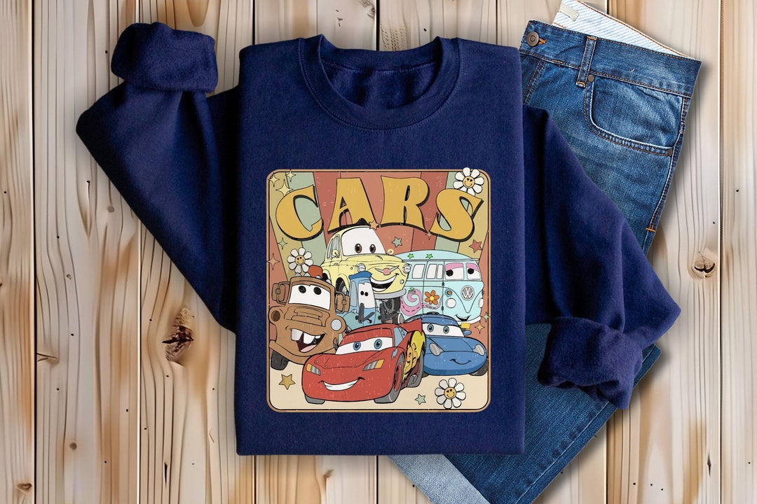 Retro Disney Cars Sweatshirt, Vintage Cars Road Lightning Mcqueen ...