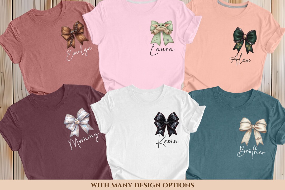 Coquette Bow Disney Star Wars Characters Shirt, Star Wars Matching ...