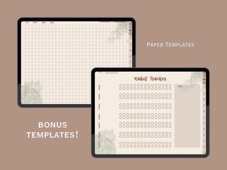 37-page Earth Toned Digital Planner With Hyperlinks Hyperlinked Yearly ...