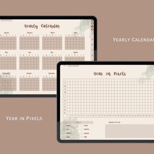 37-page Earth Toned Digital Planner With Hyperlinks Hyperlinked Yearly ...