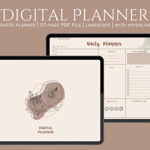 37-page Earth Toned Digital Planner With Hyperlinks Hyperlinked Yearly ...