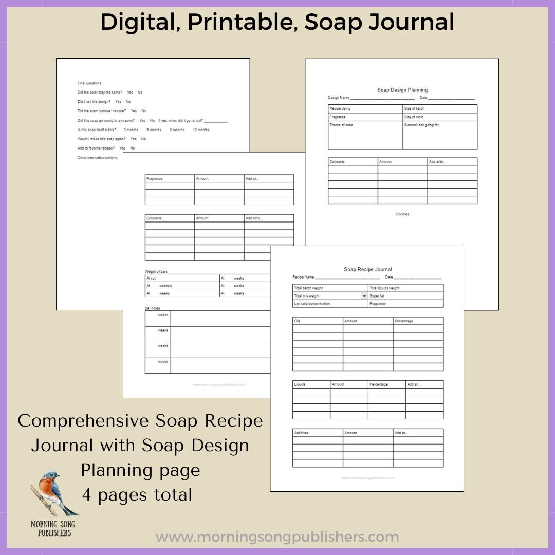 Soap Making Journal Soap Design Planning Digital Download Soap Journal ...