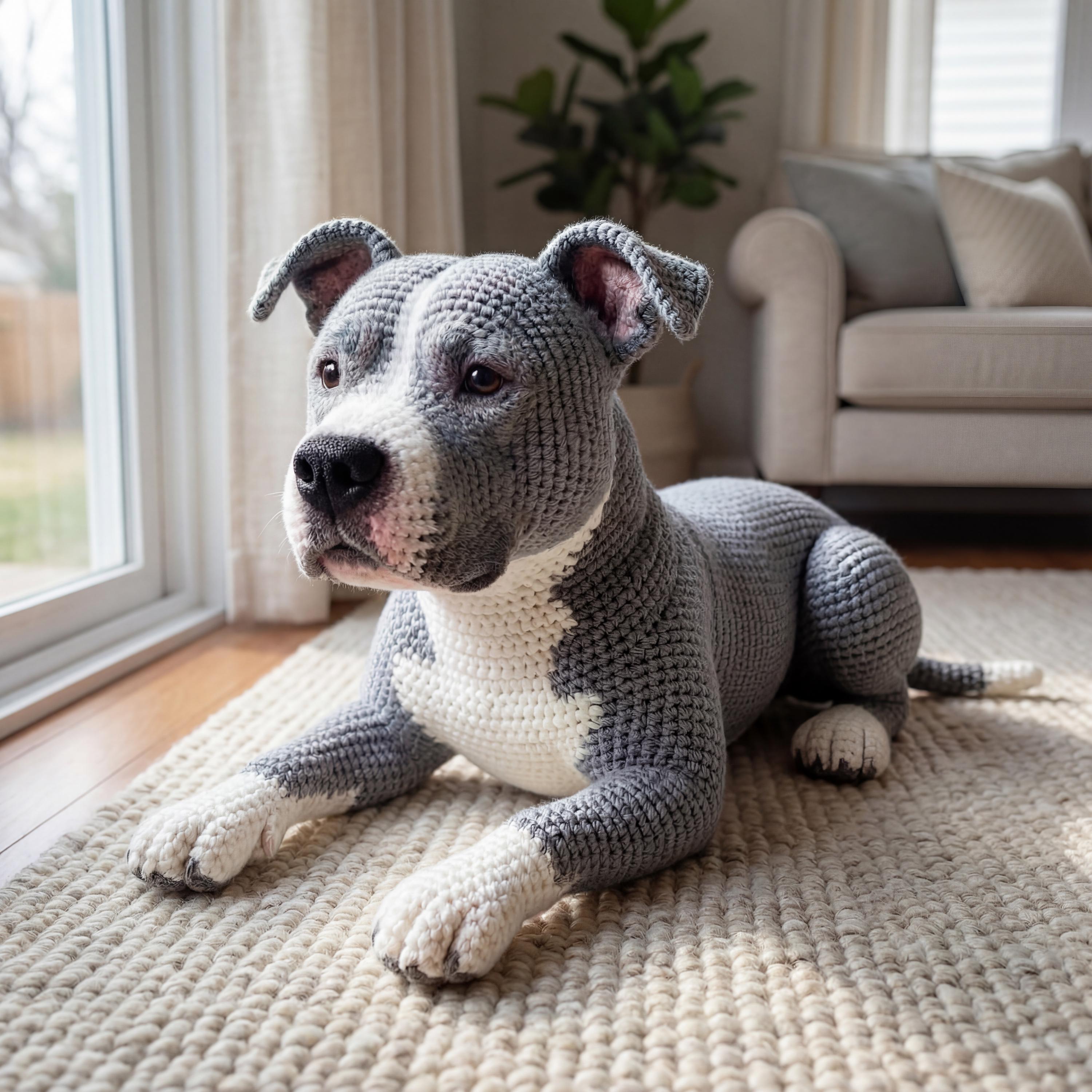 Realistic Pitbull Amigurumi Crochet Pattern Dog Plush PDF - Etsy