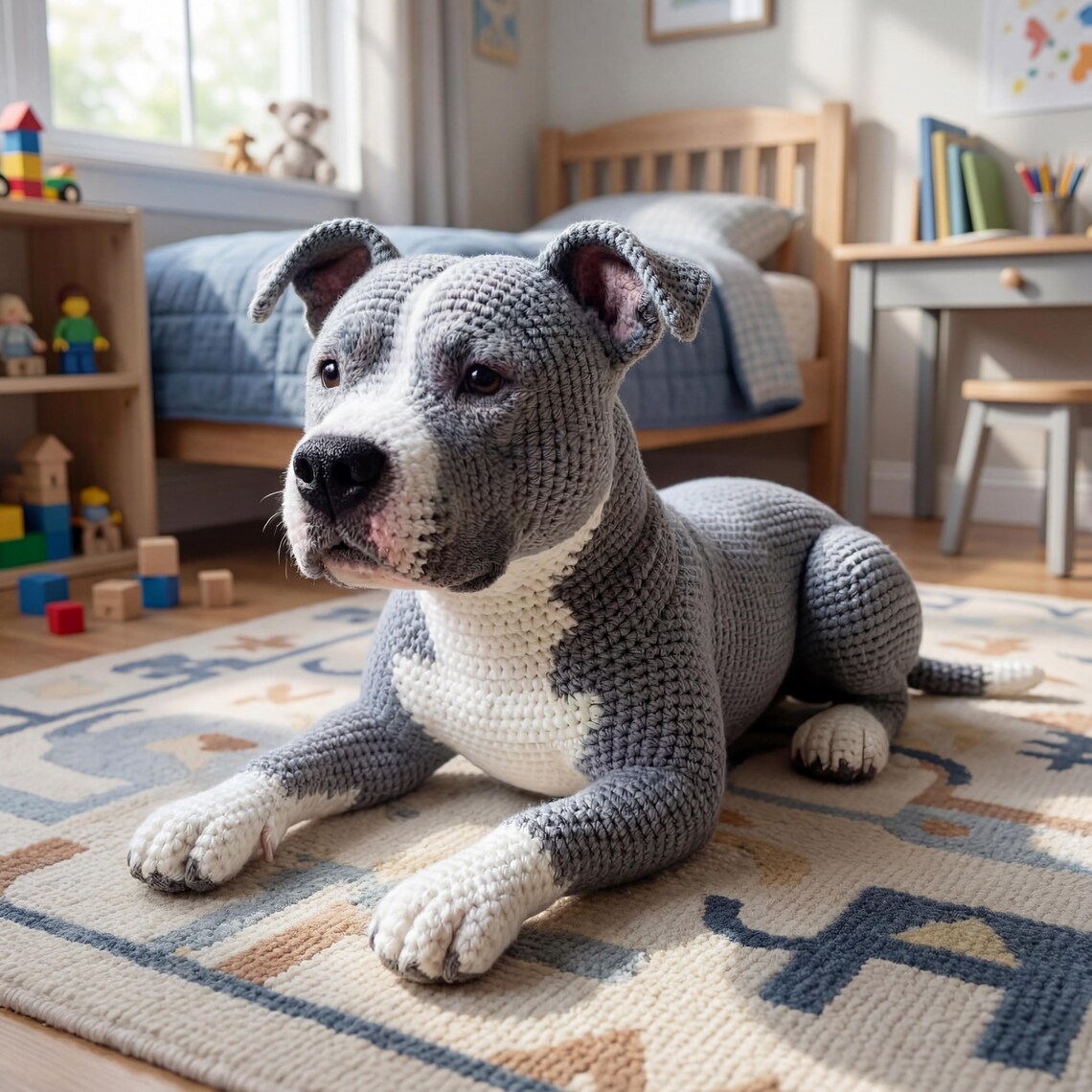 Realistic Pitbull Amigurumi Crochet Pattern Dog Plush PDF - Etsy