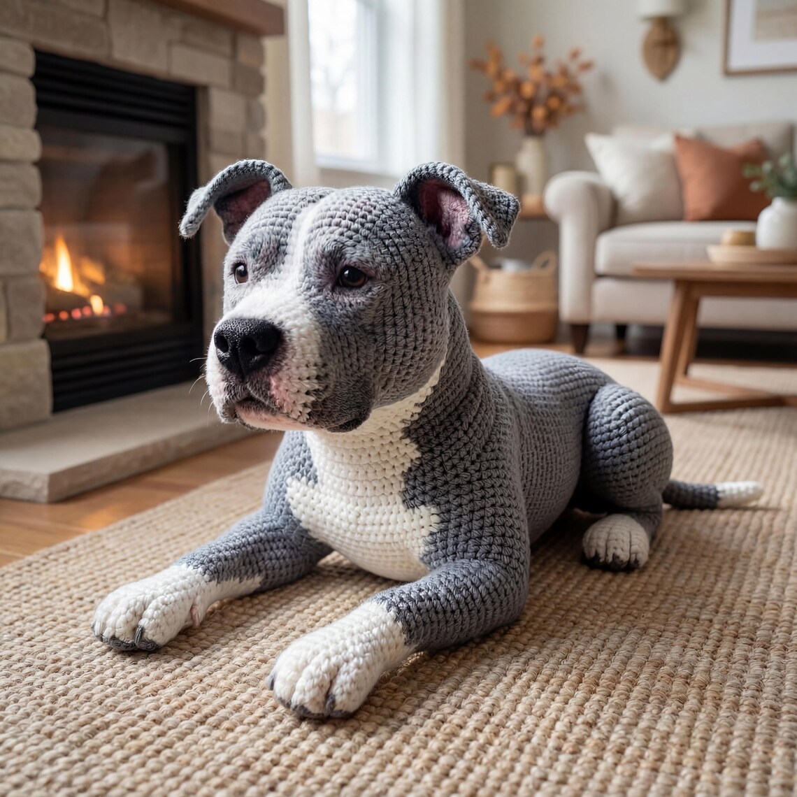 Realistic Pitbull Amigurumi Crochet Pattern Dog Plush PDF - Etsy
