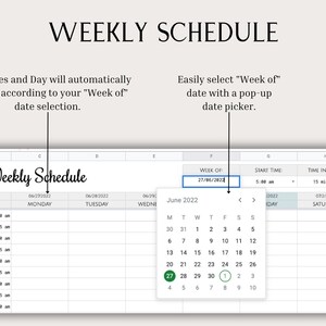 Weekly Schedule Google Sheets, Daily Schedule, Digital Schedule Planner ...