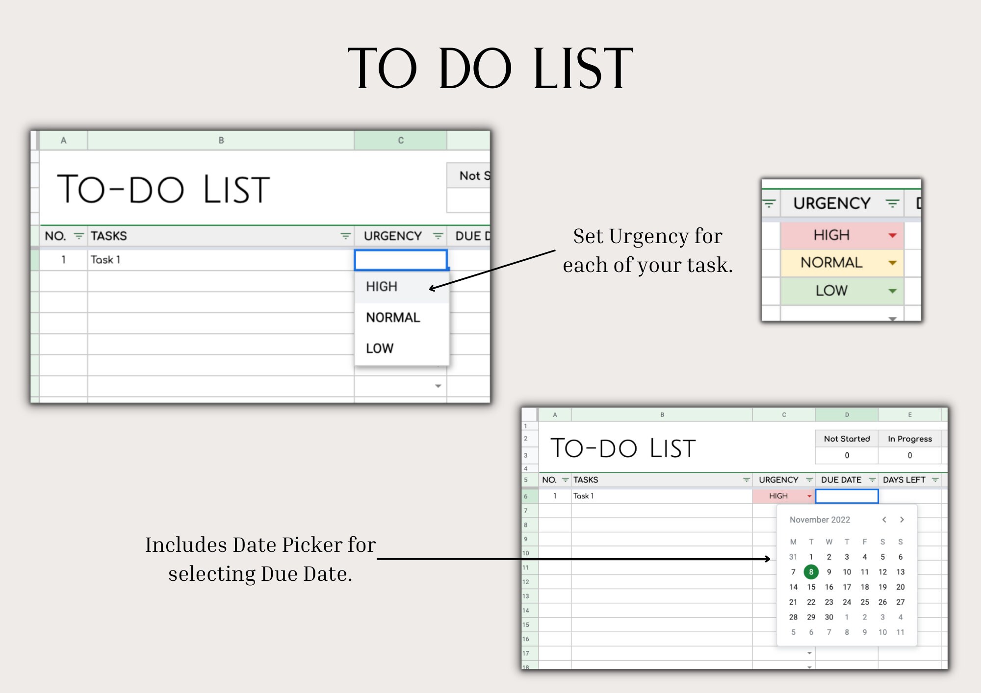 To Do List Template Google Sheets, Task Organizer, Daily Task Tracker ...