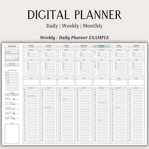 Digital Planner Google Sheets, Monthly to Do List, Weekly to Do List ...