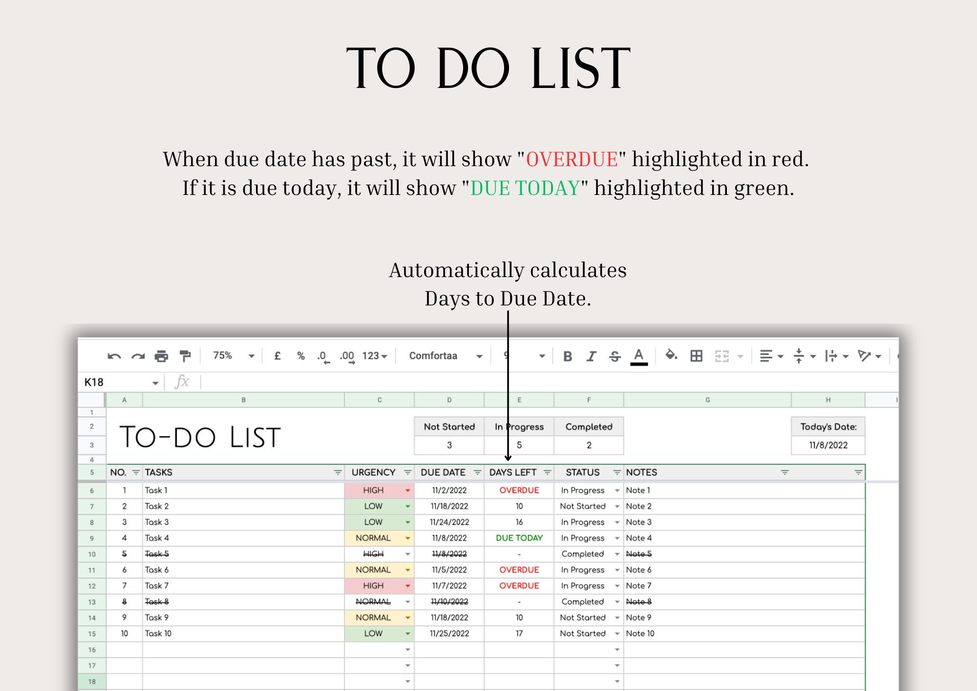 To Do List Template Google Sheets, Task Organizer, Daily Task Tracker, Task Manager, Task ...