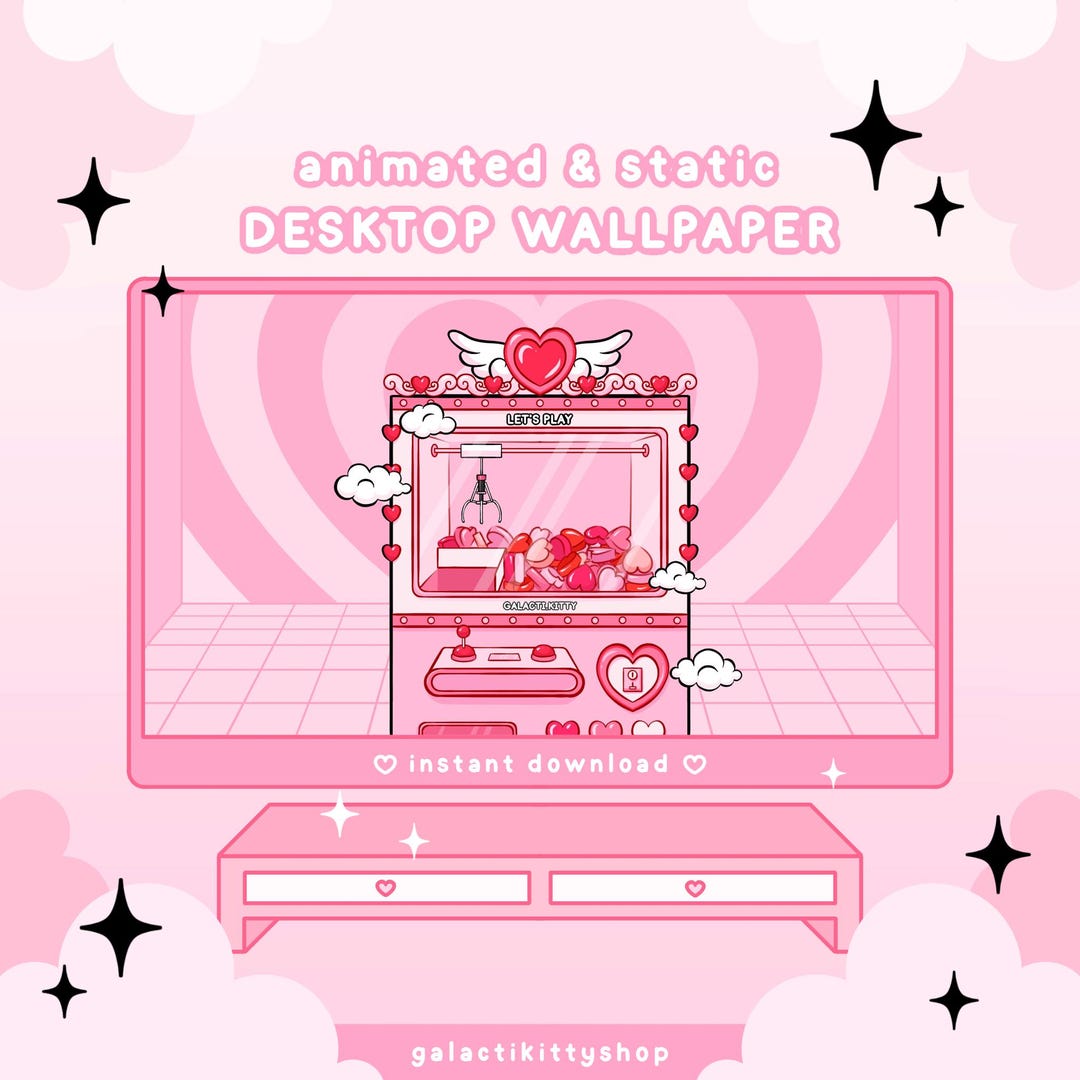LET'S PLAY, Claw Machine Wallpaper, Cute Wallpaper, Pink Wallpaper ...