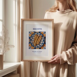 Biscotti Maiolica Tile Plate Art Print, Italian Food Wall Decor ...