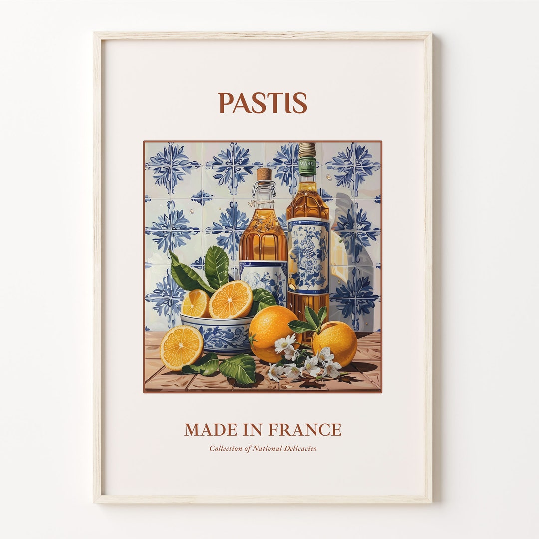 Pastis Maiolica Tile Print, French Beverage Poster, Kitchen Bar Wall ...