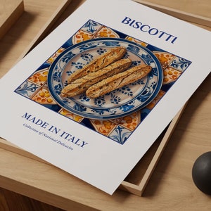 Biscotti Maiolica Tile Plate Art Print, Italian Food Wall Decor ...