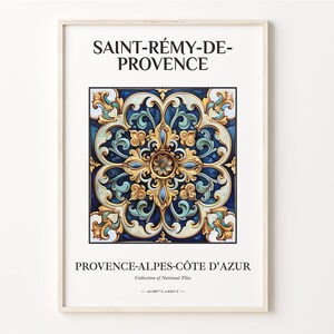 Saint-rémy-de-provence Tile Pattern Art Print, Aesthetic Wall Decor ...