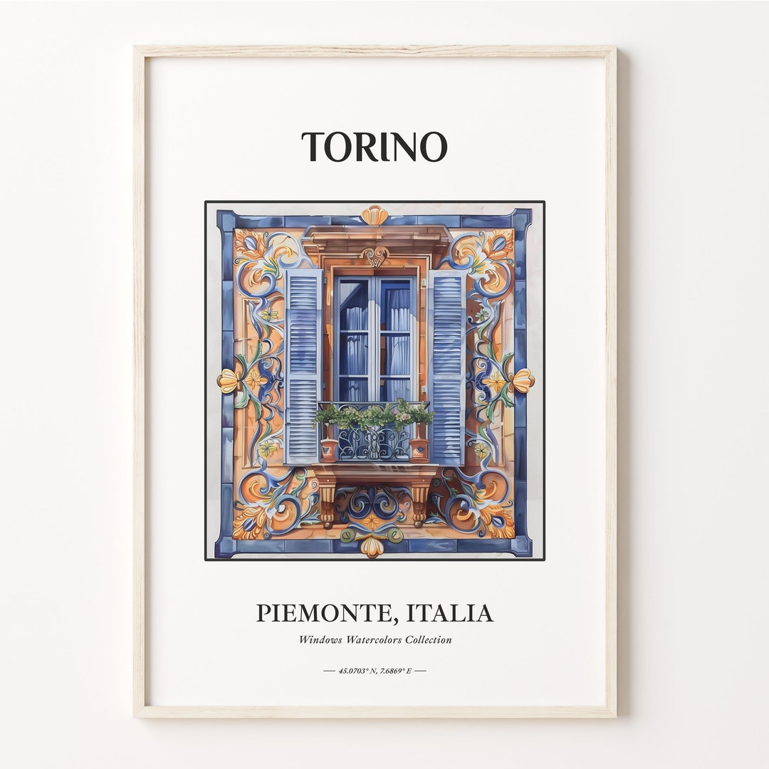 Torino Travel Print, Piemonte Watercolor Poster, Italy Wall Art ...