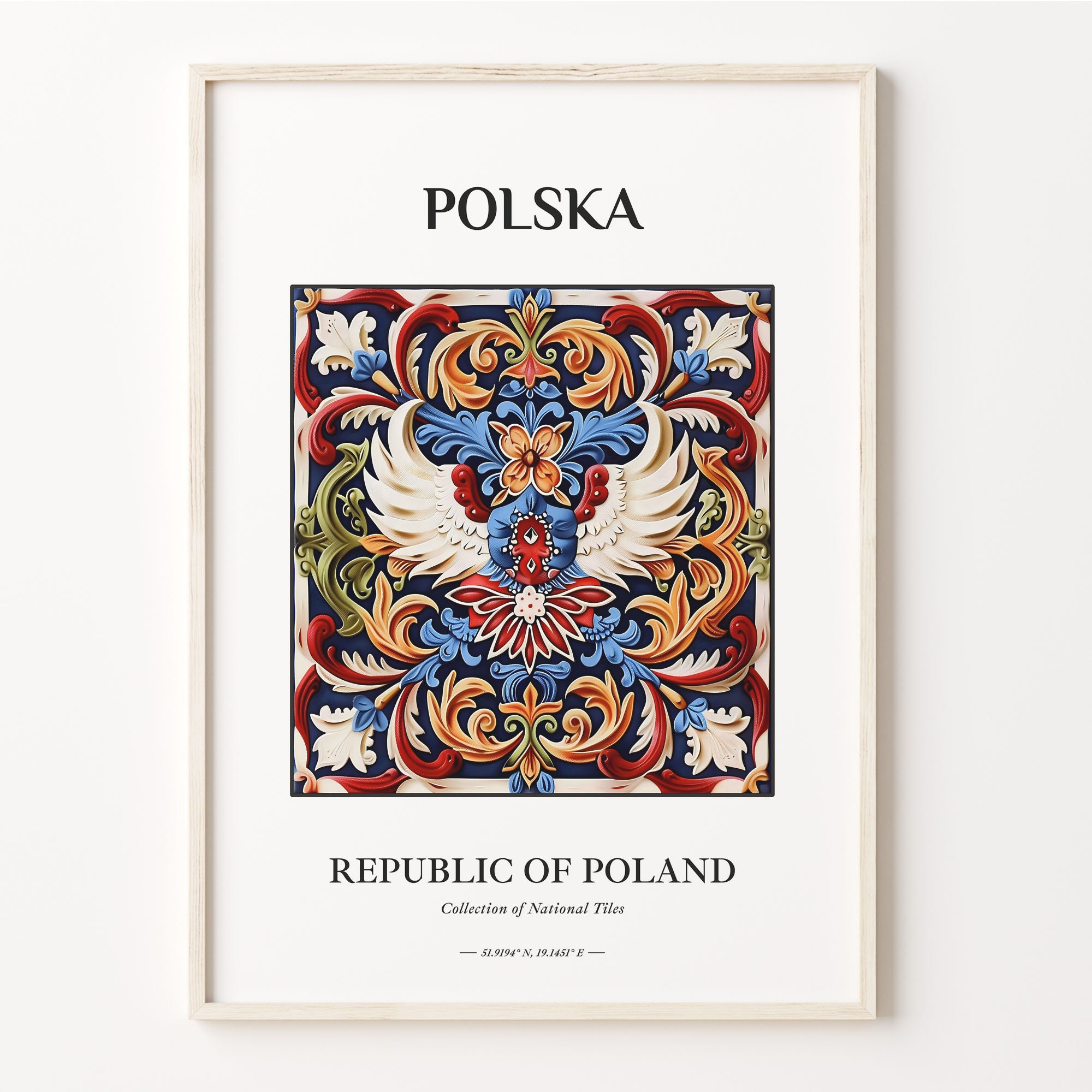 Traditional Polish Tile Pattern Wall Art, Aesthetic Decor Print ...
