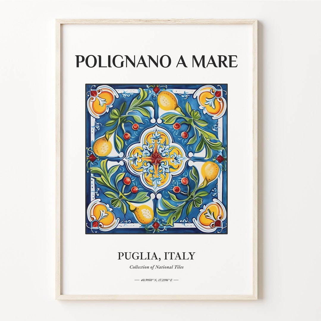 Polignano a Mare Wall Art, Colorful Citrus Fruits Print, Puglia Italy ...