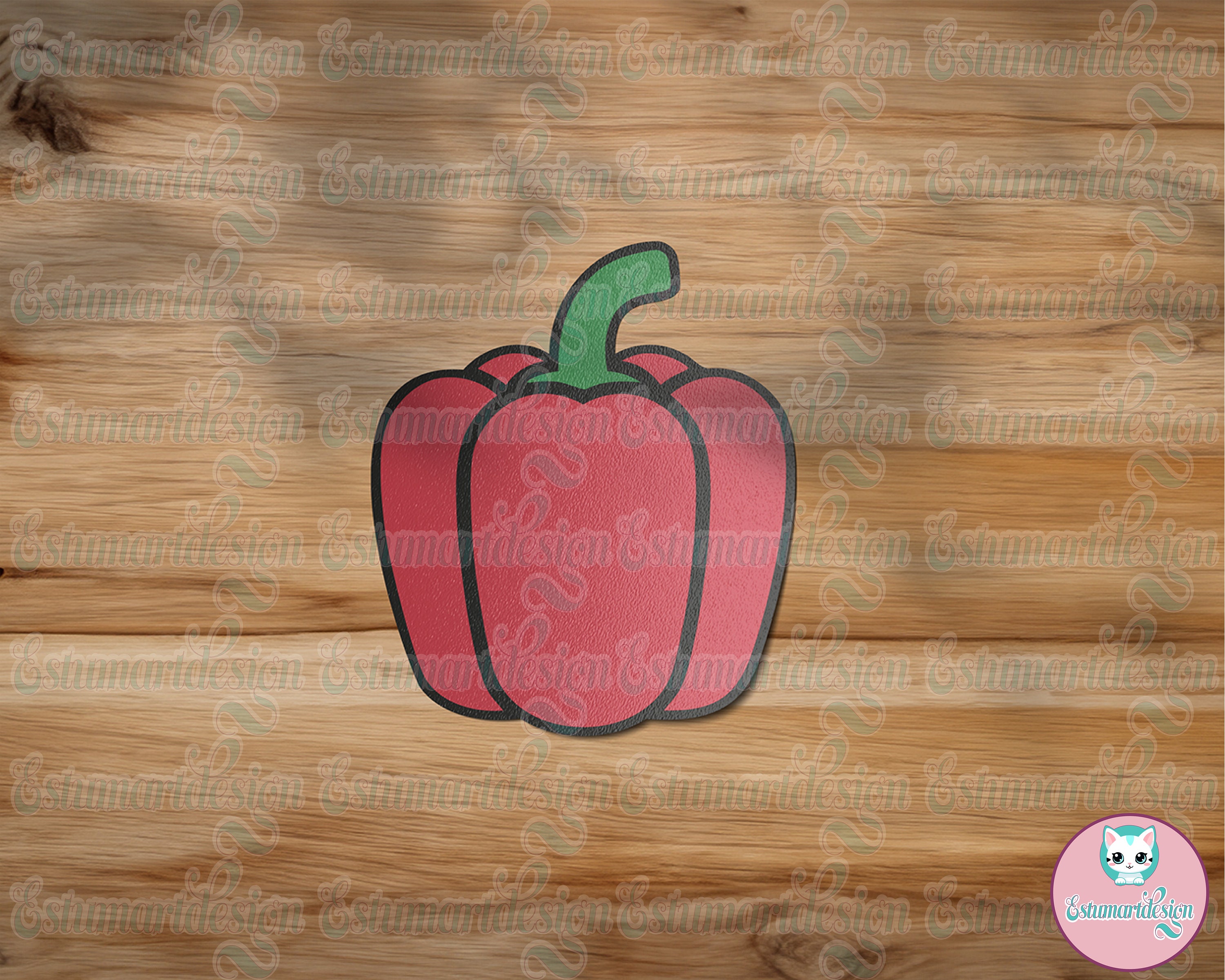 SWEET BELL PEPPER Svg, Vegetable Svg, Pepper Clipart, Bell Pepper, Red ...