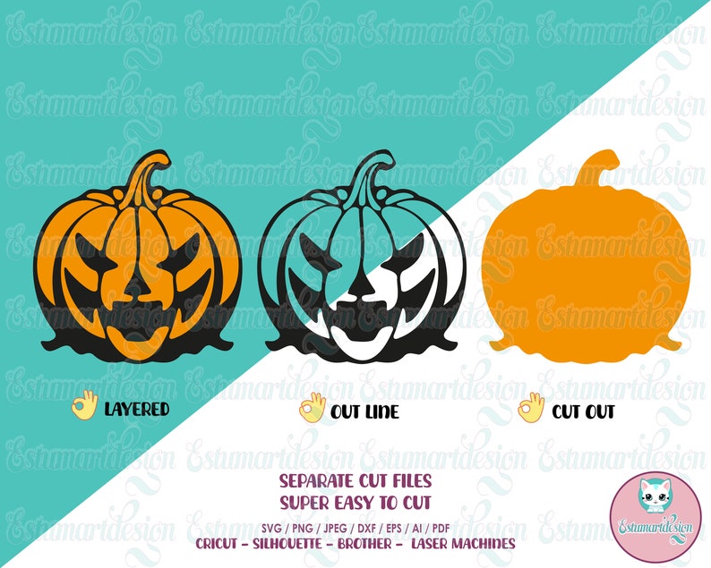 Halloween Pumpkin Face SVG, Jack O' Lantern Cut File (digital Download ...