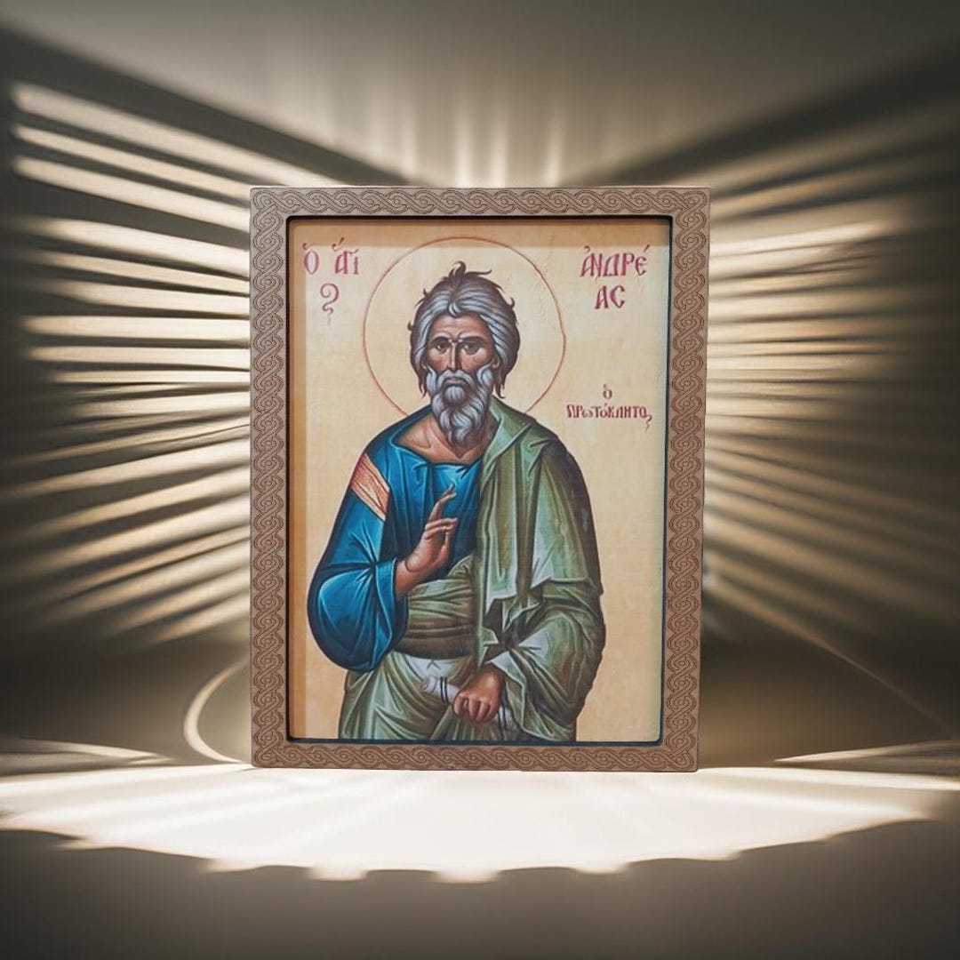 Wooden Icon of Saint Andrew - Etsy