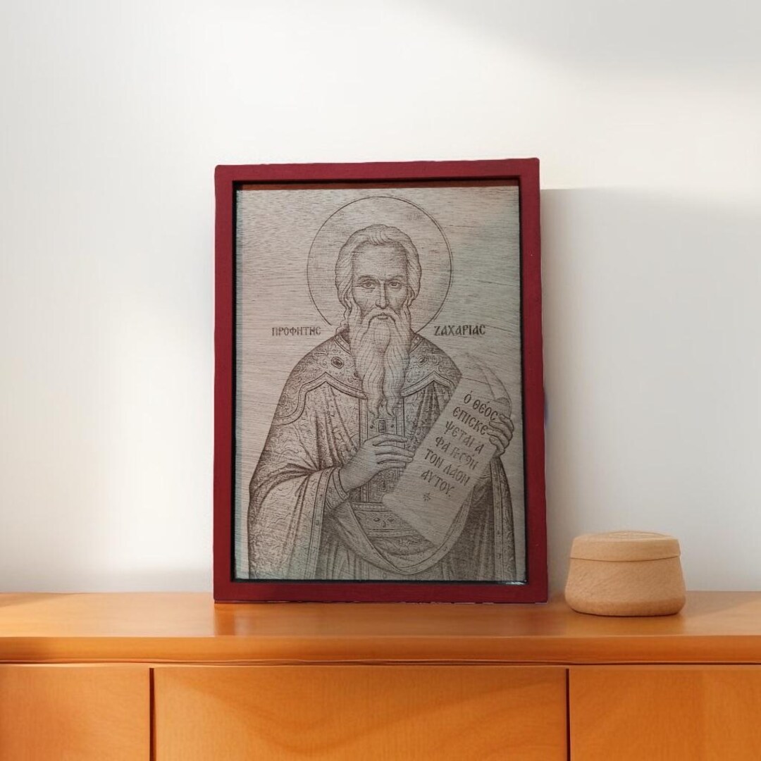 Handmade Wooden Icon of Prophet Zechariah - Etsy