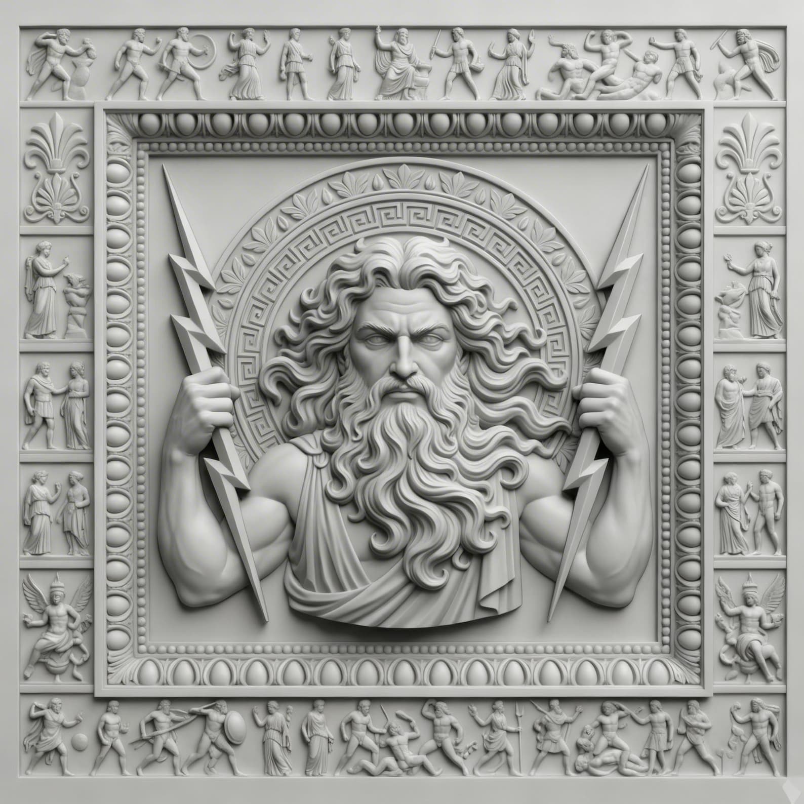 Zeus STL File,greek God 3D Relief - Etsy