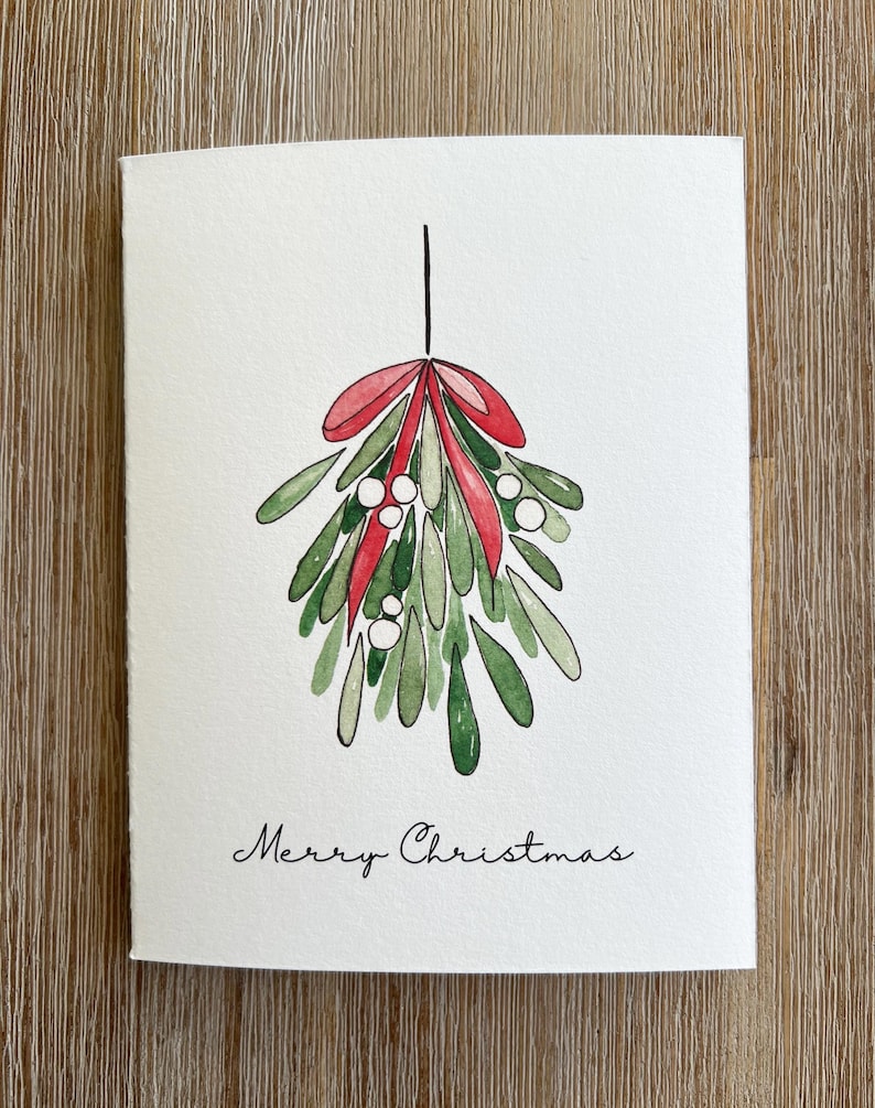 Set of 6 Handpainted Watercolor Christmas Cards With Envelopes | A2 ...