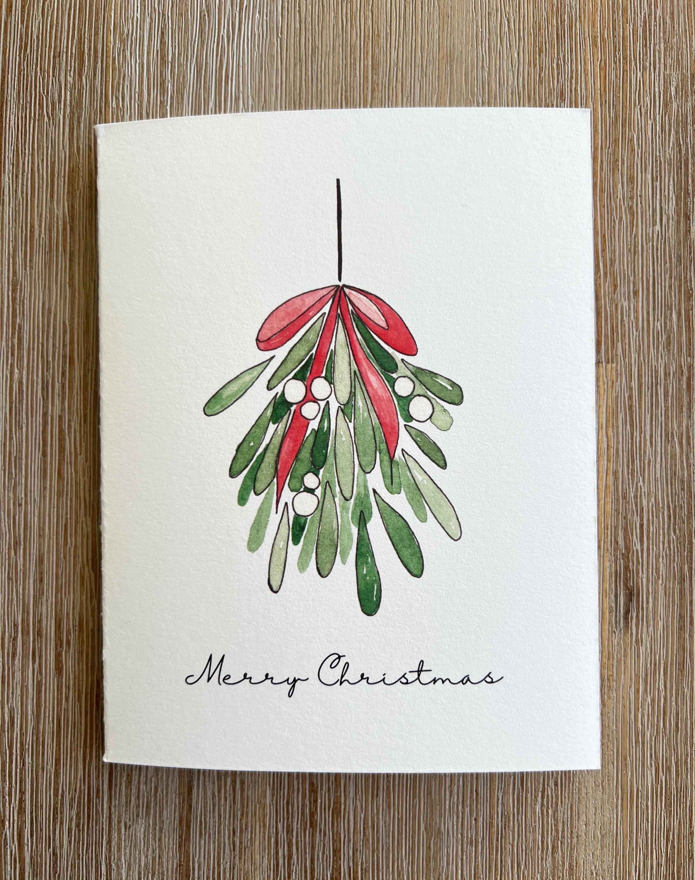 Set of 6 Handpainted Watercolor Christmas Cards With Envelopes | A2 ...