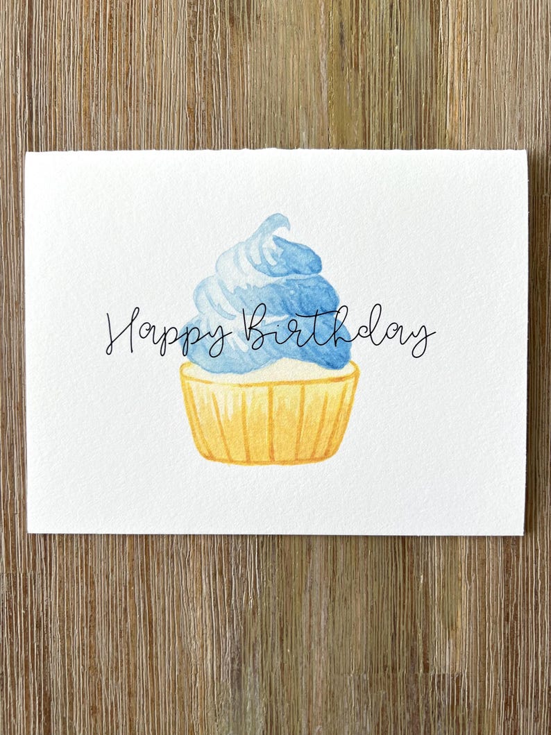 Watercolor Birthday Card Set With Envelopes | Set of 5 | A2 Size | Birthday Candles, Bubble ...