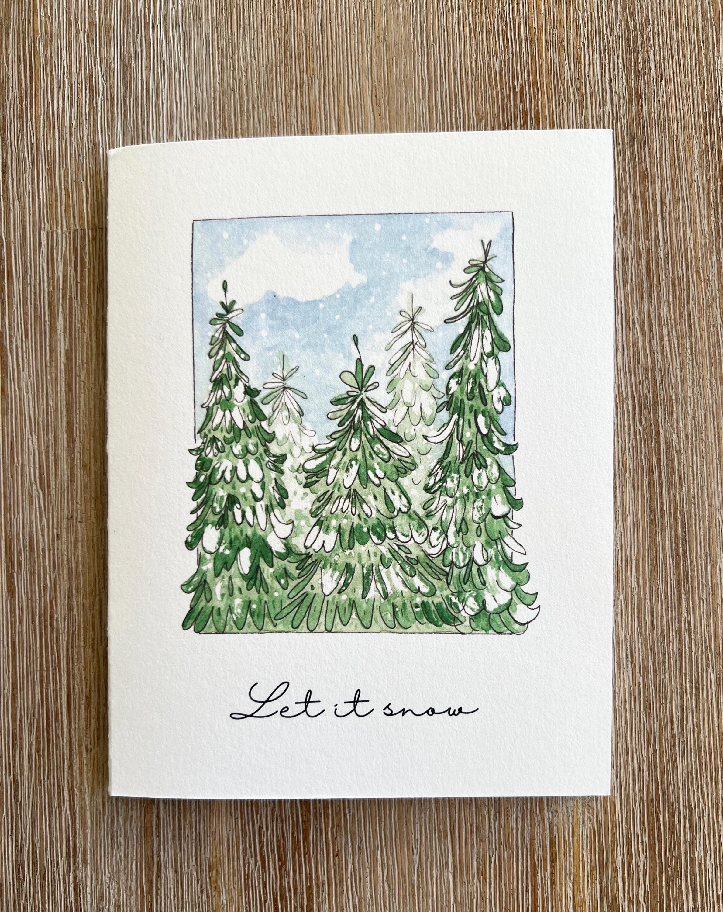 Set of 6 Handpainted Watercolor Christmas Cards With Envelopes | A2 ...