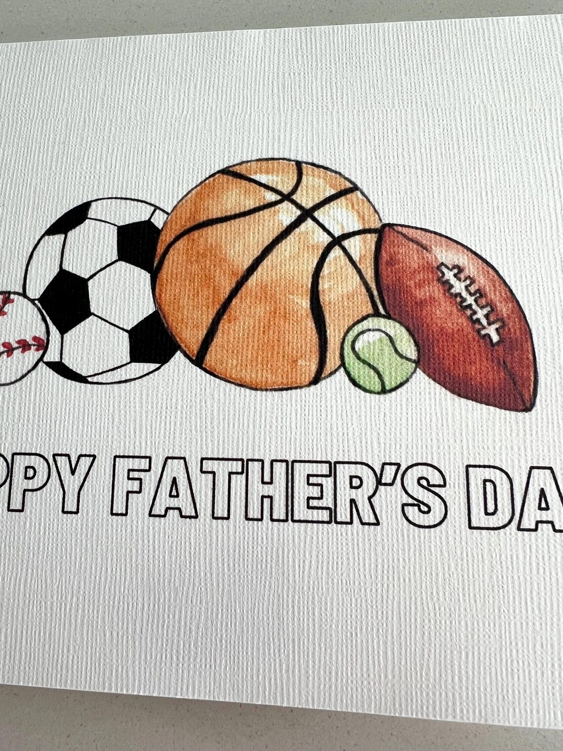 Sporty Father’s Day Card| Watercolor Father’s Day Card With Envelope ...