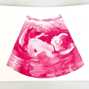 Cute Watercolor Ultrasound | Pink, Blue, Black | 5x7 | Handpainted - Etsy