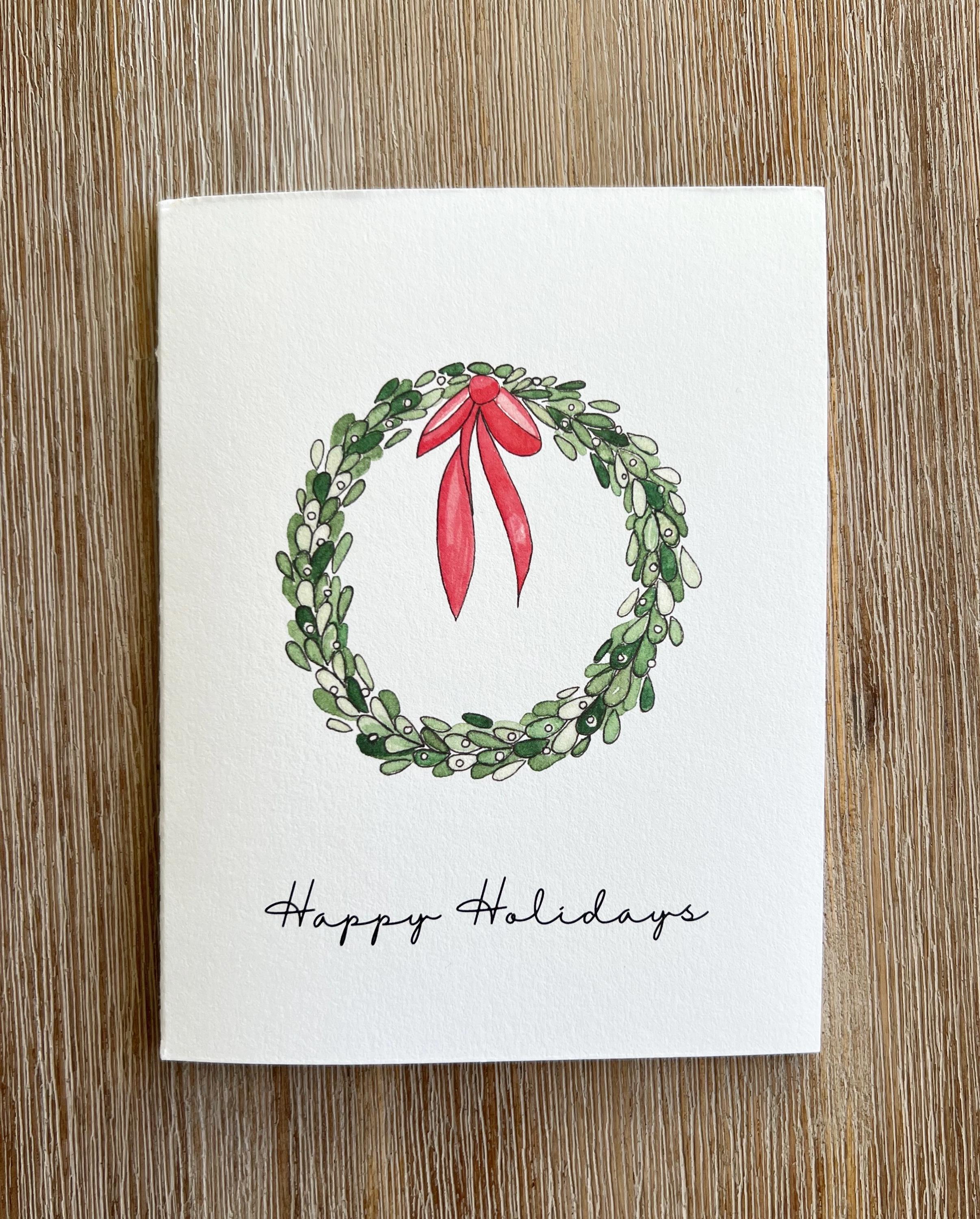 Set of 6 Handpainted Watercolor Christmas Cards With Envelopes | A2 ...