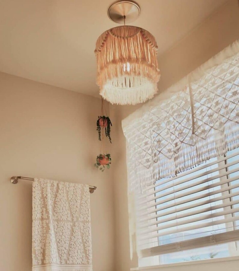 Boho Tassel Beaded Chandelier – Custom Color Pendant Light for Nursery ...