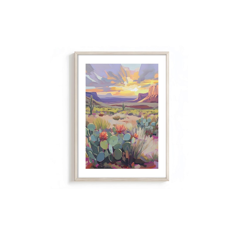 Desert Landscape Artptint, Digital Poster ''blooming Desert'', Bohemian ...