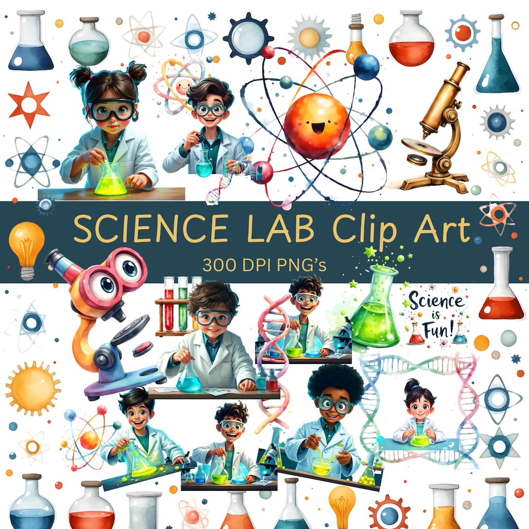 Science is Fun Lab 19 Clip Art STEM Teacher Graphics Instant Digital ...