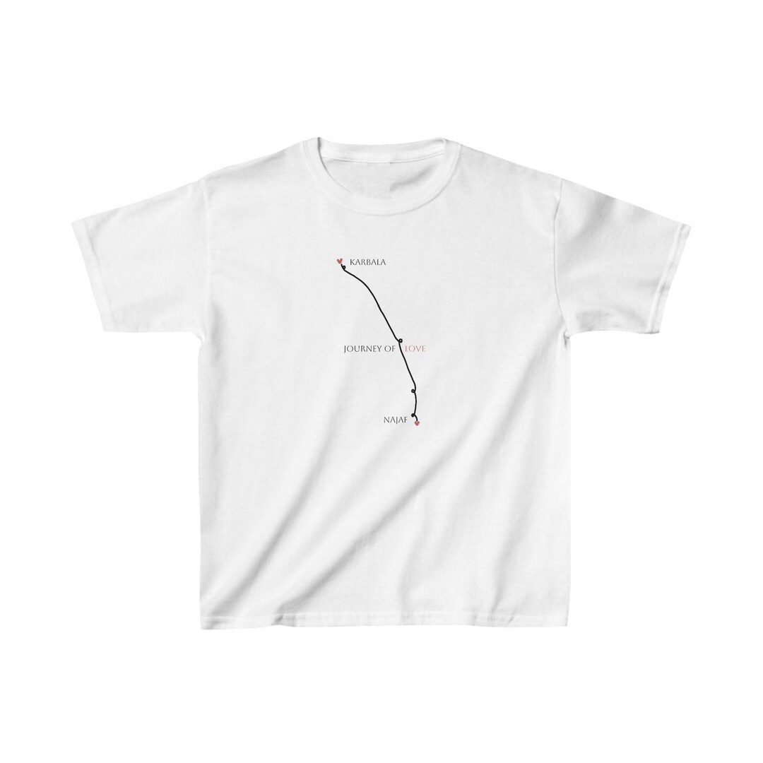 Arbaeen Walk Map Kids Cotton™ Tee- Arbaeen, Najaf, Karbala, Imam ...