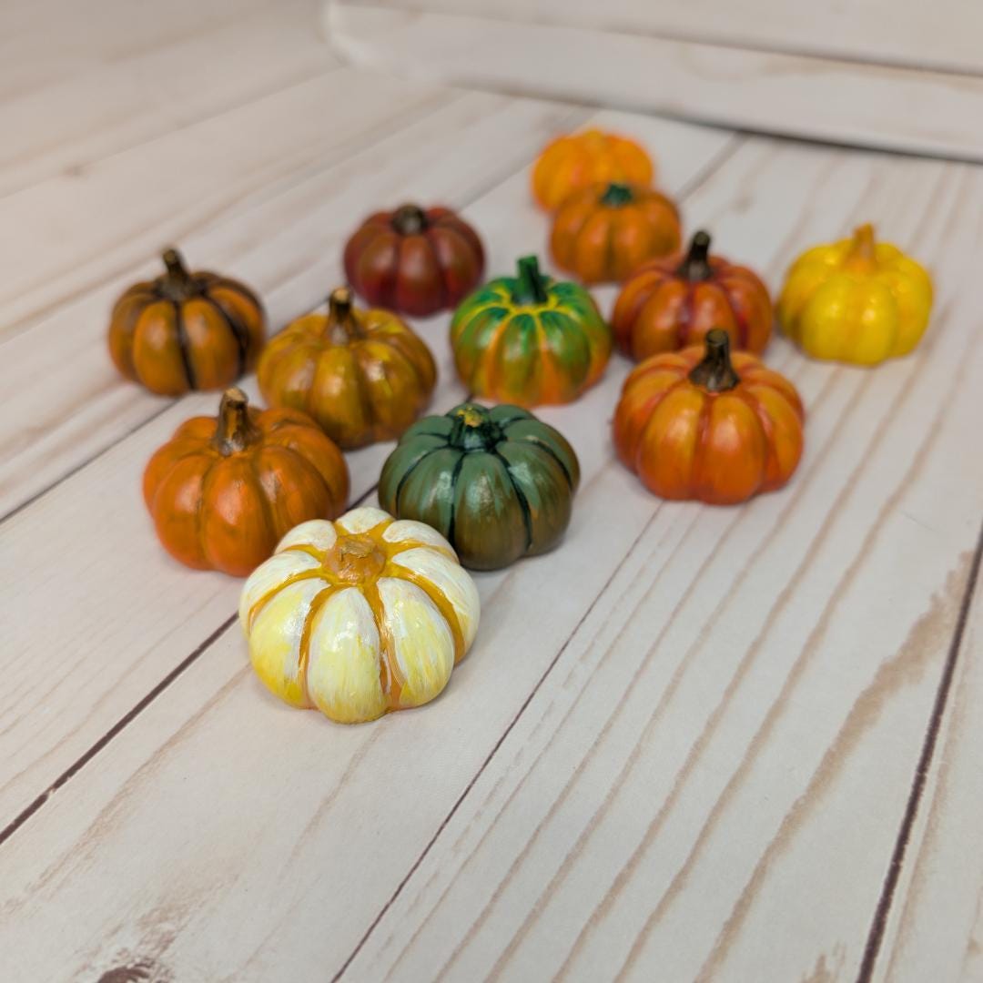 Mini Pumpkin Set Polyresin Fall Decor for Thanksgiving Table: Autumn ...
