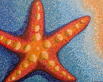 Starfish Pointillism Art - Etsy
