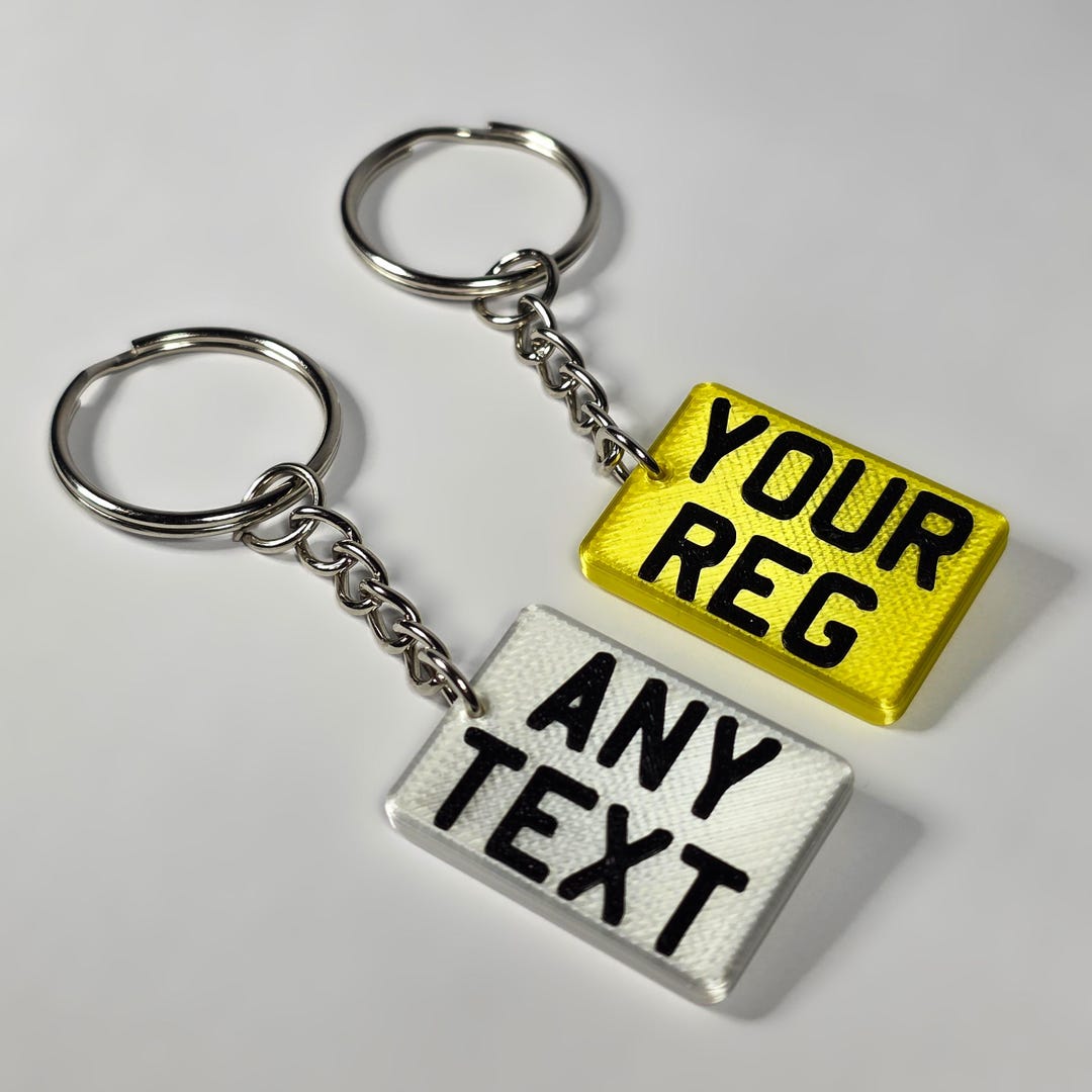 Motorbike Number Plate Keyring, Custom, Personalised Car Reg Keychain ...