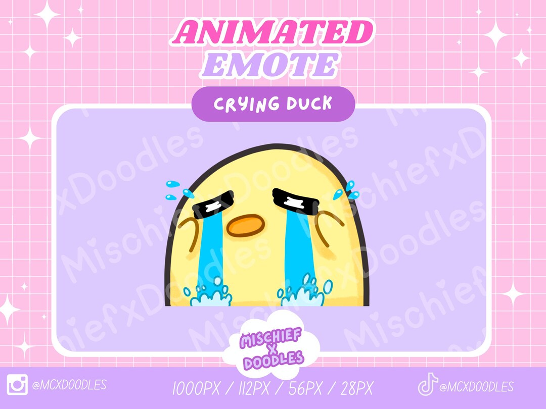 ANIMATED Crying Duck Emote | Cute Crying Duck | Animated Emote | Kawaii ...