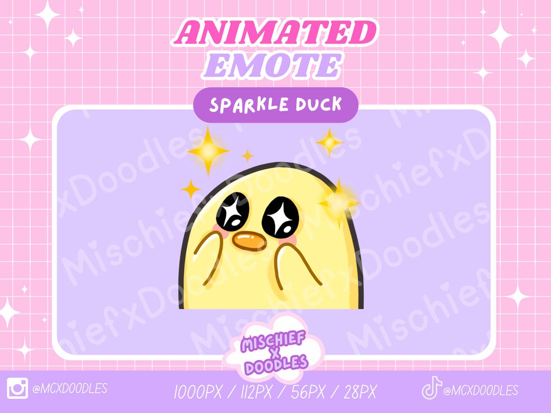 ANIMATED Sparkle Duck Emote | Cute Amazed Duck | Animated Emote ...