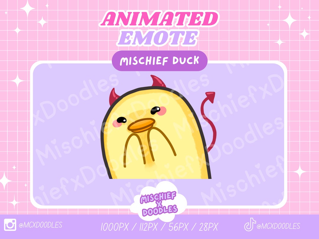 ANIMATED Mischief Duck Emote | Cute Mischief Duck | Animated Emote ...