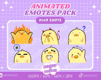 ANIMATED Cute Duck Emotes Pack | Cute Mischief Duck | Animated Emote ...